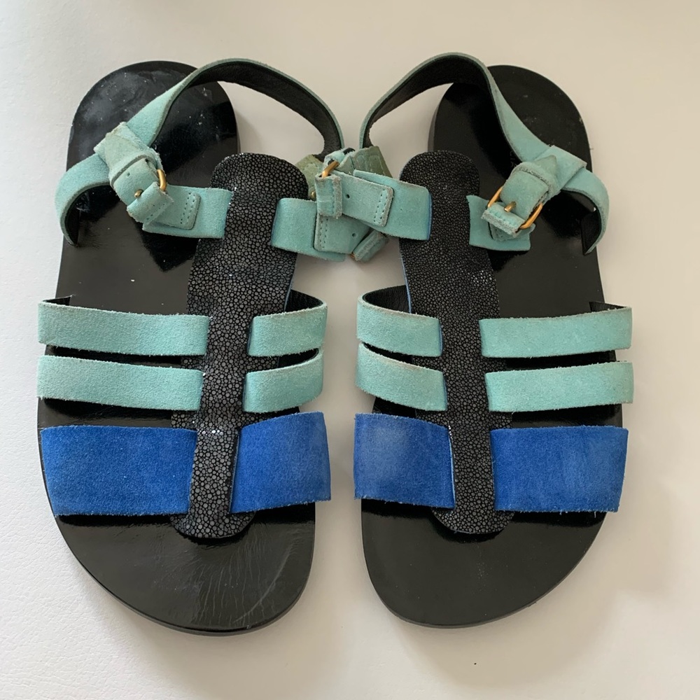 Balenciaga Cobalt Blue/Aqua Blue Sandals Size 37 - Gem